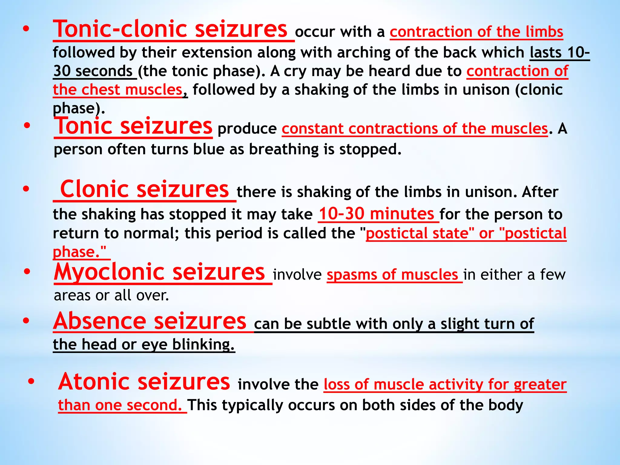 Epilepsy-Epidemiology,Signs and symptoms,Triggers,Seizures types,Causes ...