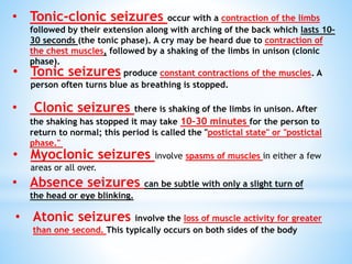 Epilepsy-Epidemiology,Signs and symptoms,Triggers,Seizures types,Causes ...