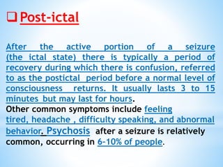 Epilepsy-Epidemiology,Signs and symptoms,Triggers,Seizures types,Causes ...