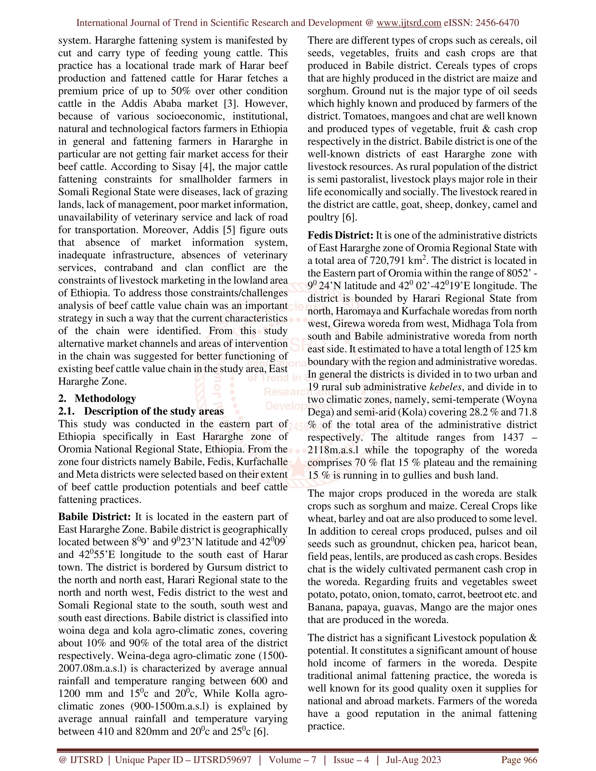 Beef Cattle Value Chain Analysis in East Hararghe Zone, Oromia Regional ...