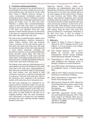 Beef Cattle Value Chain Analysis in East Hararghe Zone, Oromia Regional ...
