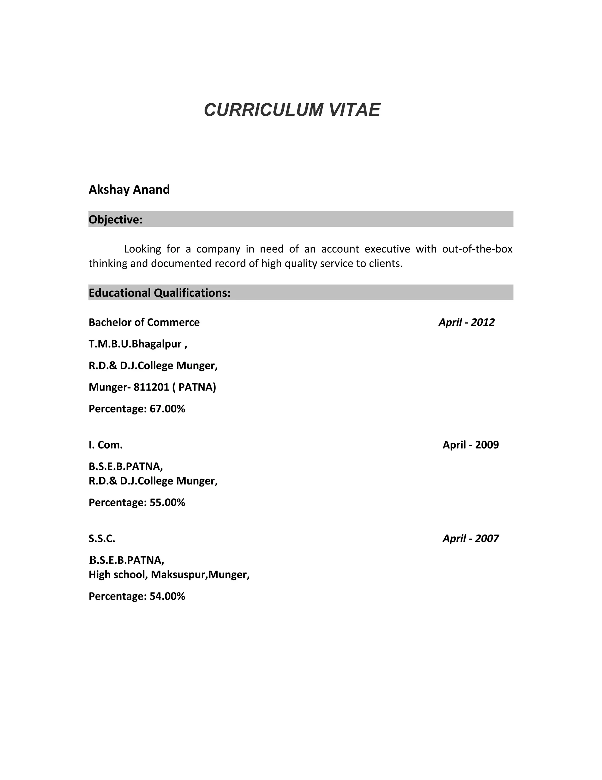 Akshay Anand CV | PDF