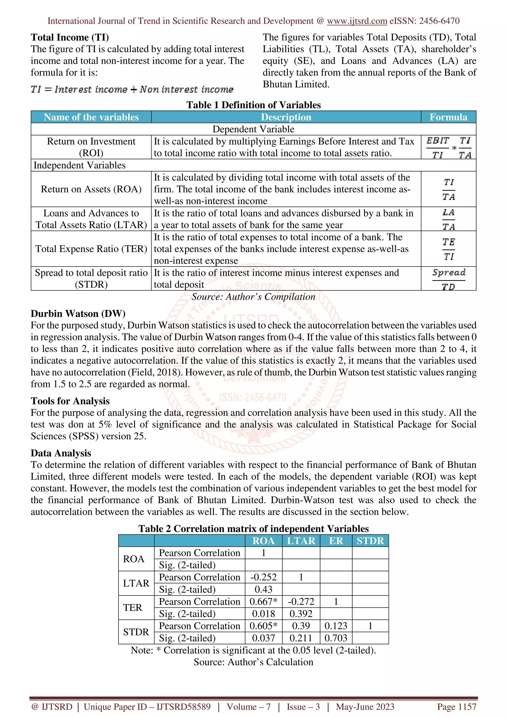 Financial Performance Analysis of Bank of Bhutan Limited using ...