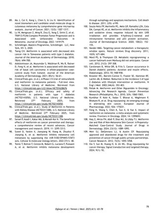 Metformin – A New Frontier in Skin Cancer Pharmacotherapy | PDF