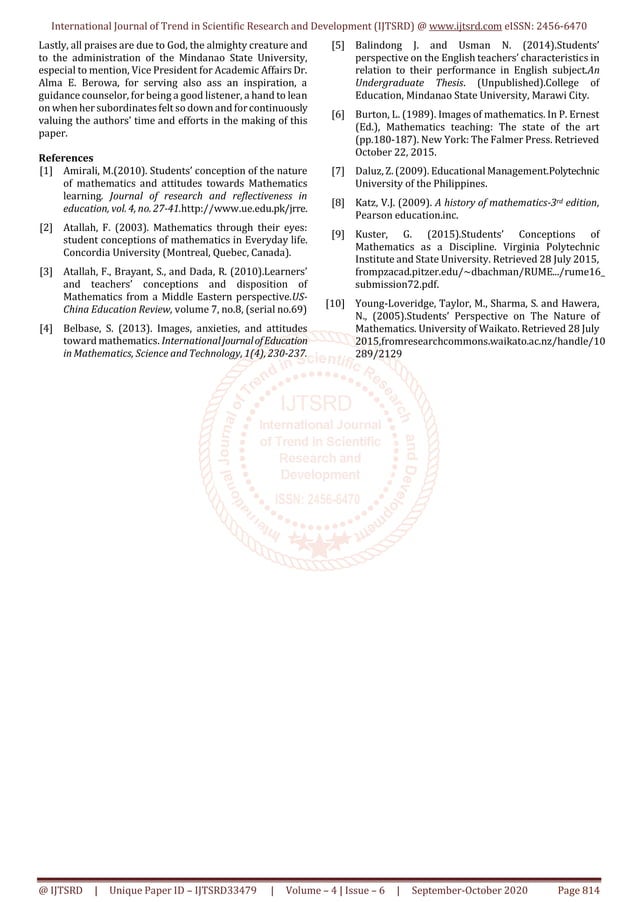 Students’ Perceptions and Attitude towards Mathematics Learning | PDF ...