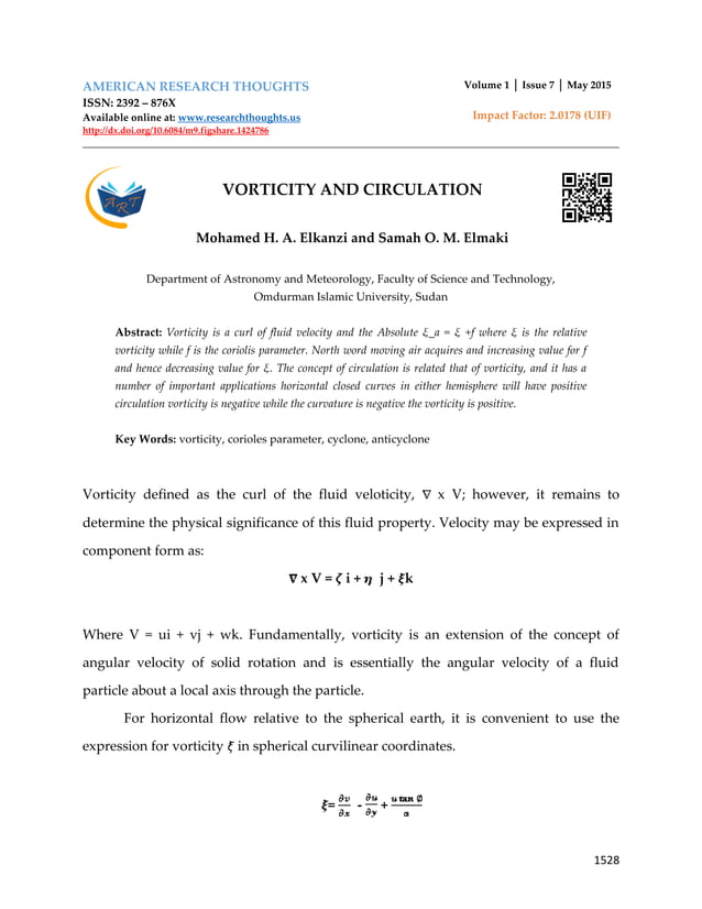 VORTICITY AND CIRCULATION | PDF | Geography | Science
