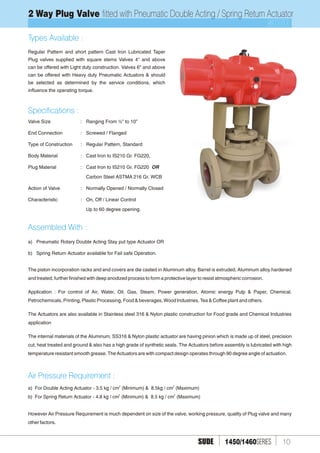 1460 1450 plug valve with pneu & elect actuator | PDF