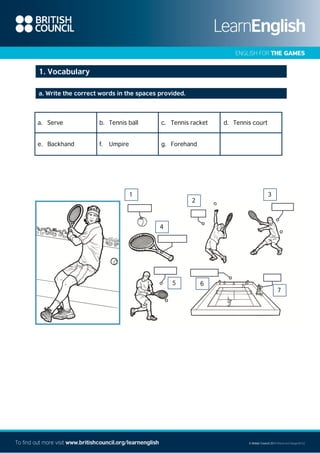 146129114 sports-worksheets-tennis-2 | PDF