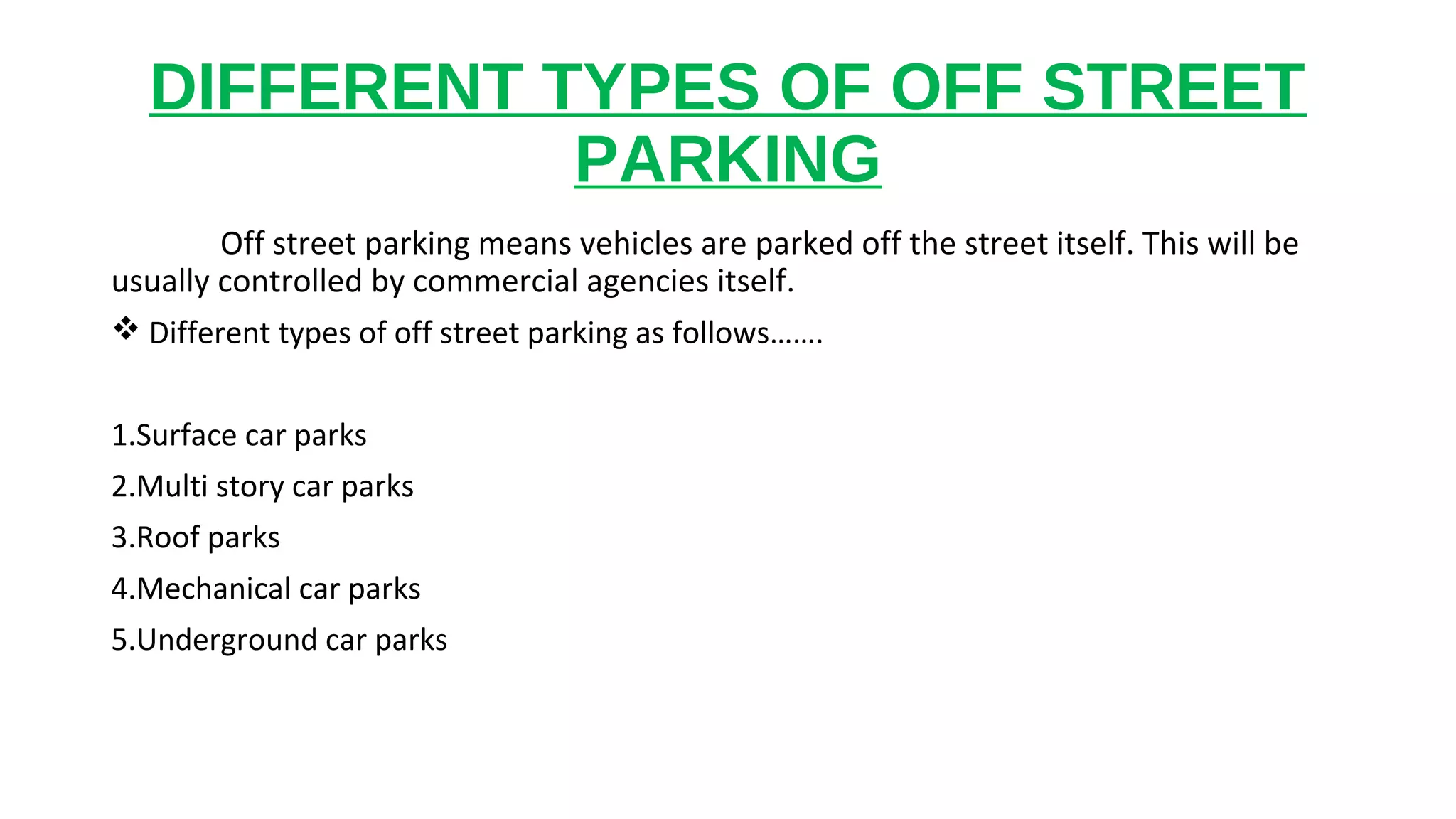 Off street parking | PPT