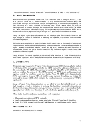 WS-OLSR: Multipoint Relay Selection in VANET Networks using a Wingsuit Flying Search Algorithm | PDF