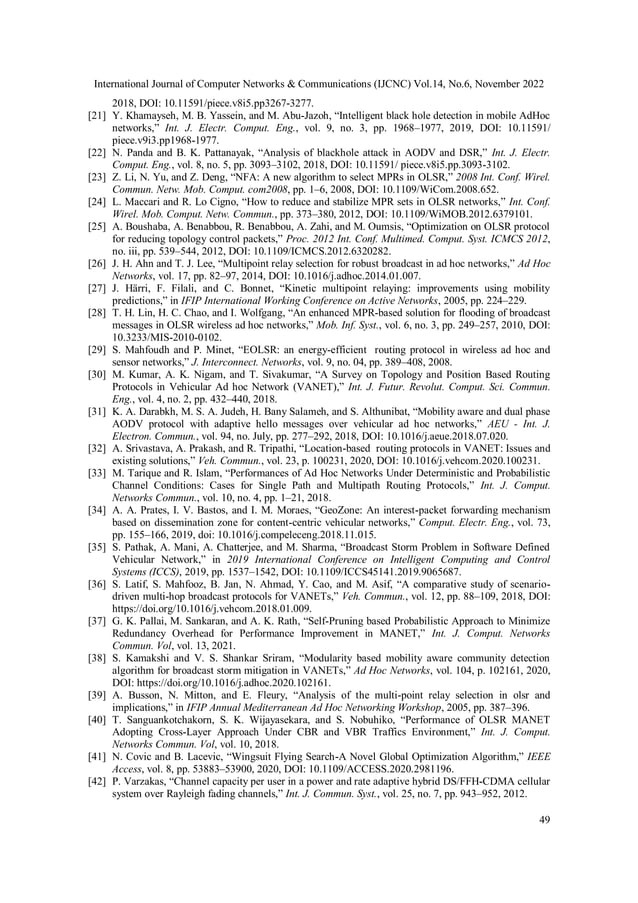 WS-OLSR: Multipoint Relay Selection in VANET Networks using a Wingsuit Flying Search Algorithm | PDF