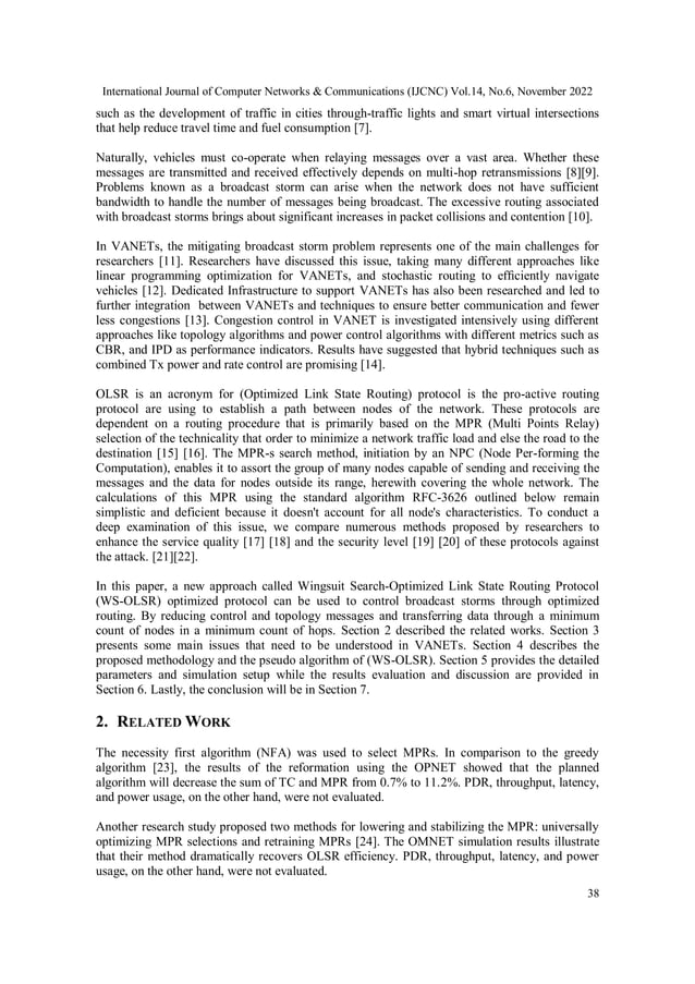 WS-OLSR: Multipoint Relay Selection in VANET Networks using a Wingsuit Flying Search Algorithm | PDF