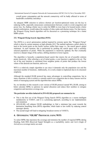 WS-OLSR: Multipoint Relay Selection in VANET Networks using a Wingsuit Flying Search Algorithm | PDF