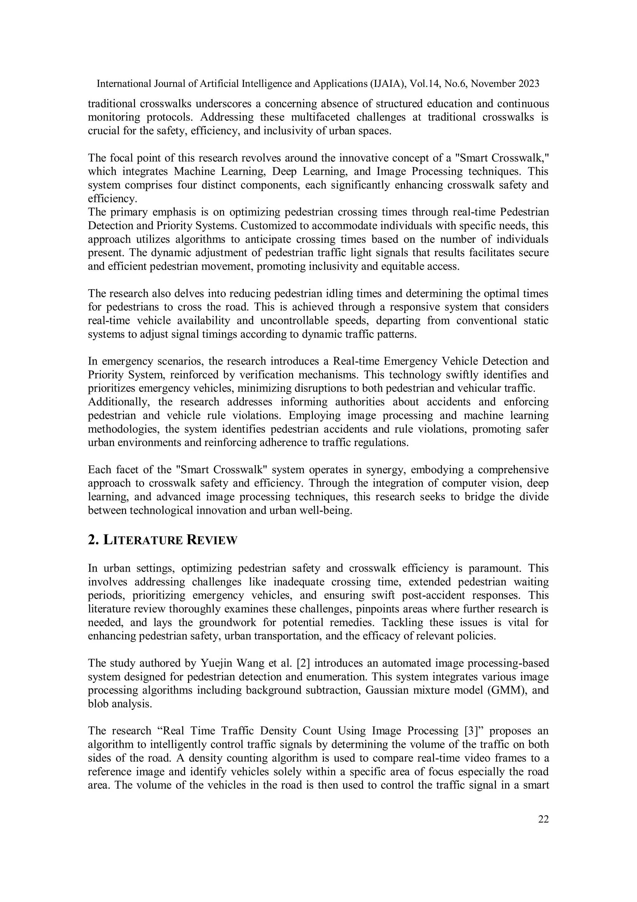 SMART CROSSWALK: MACHINE LEARNING AND IMAGE PROCESSING BASED PEDESTRIAN ...