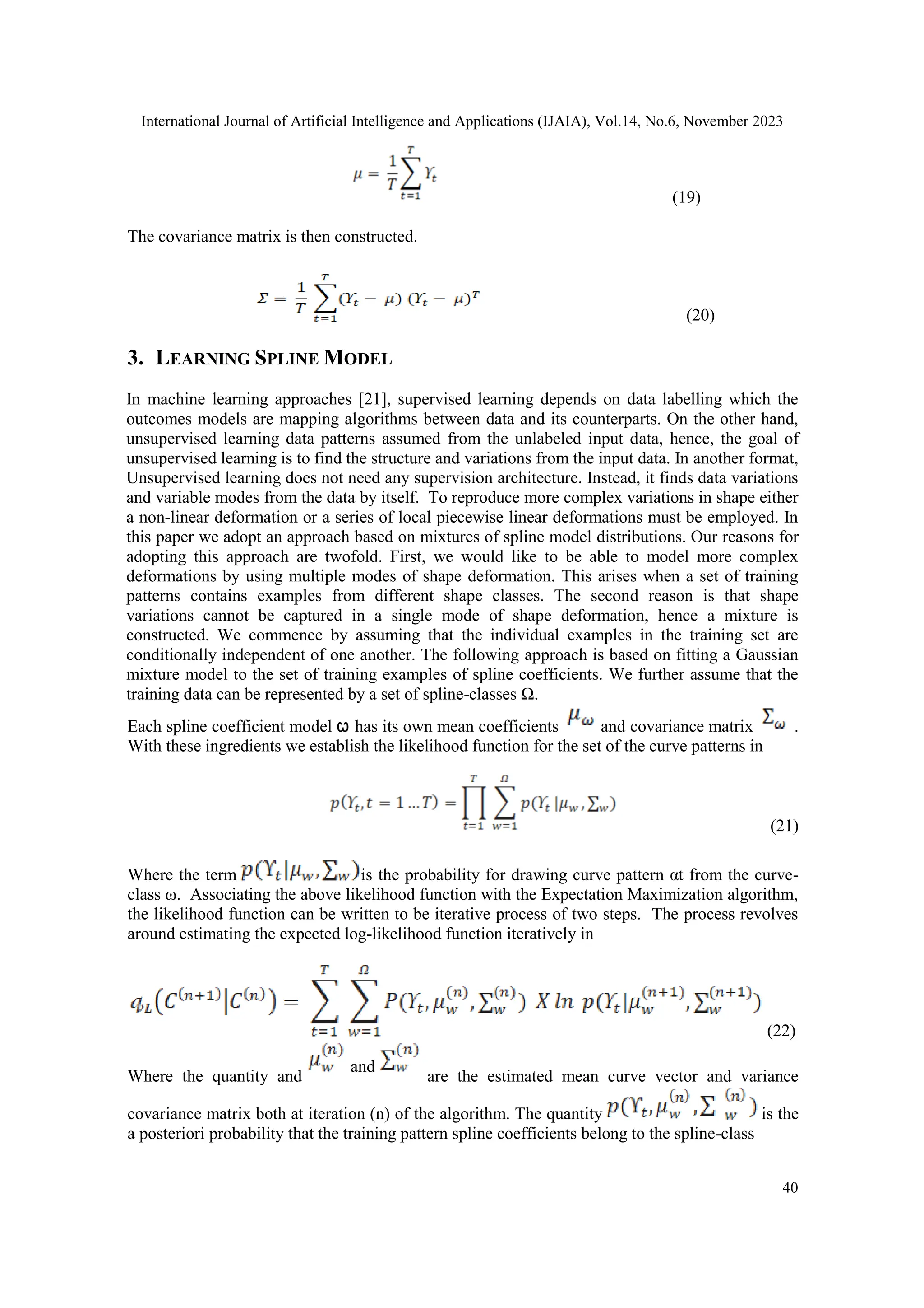 Learning Spline Models With The Em Algorithm For Shape Recognition Pdf Technology And Computing