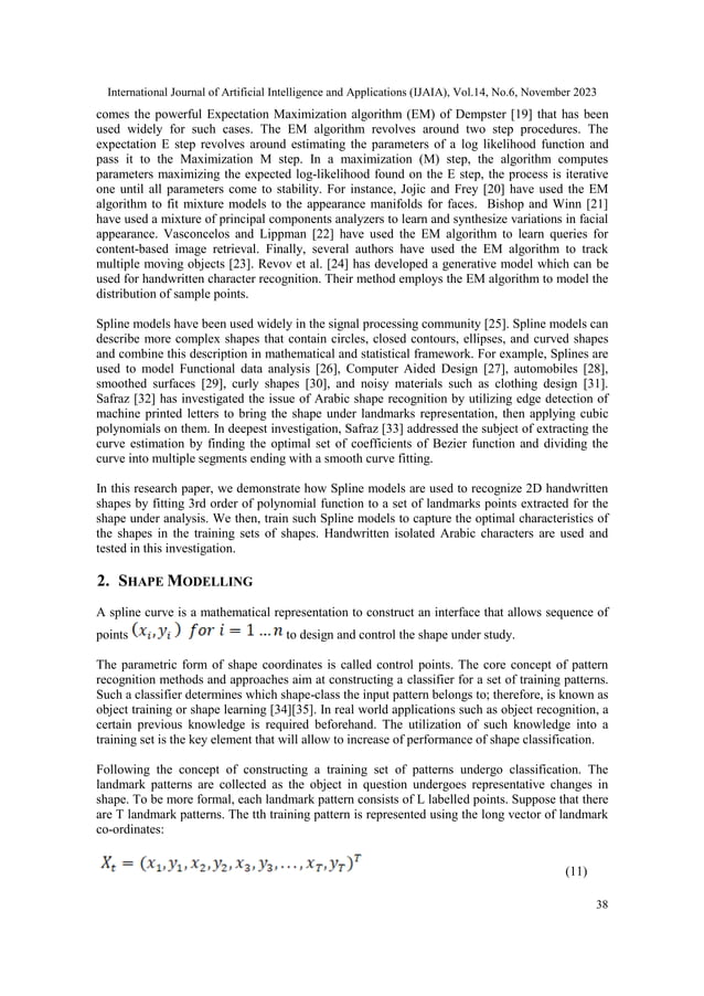 Learning Spline Models With The Em Algorithm For Shape Recognition Pdf
