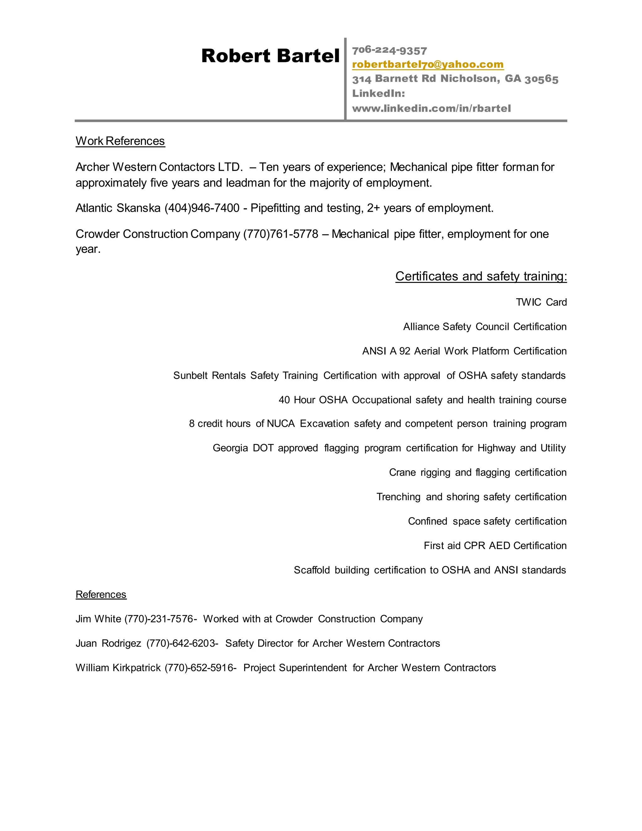 Work References | PDF