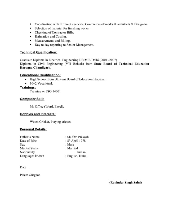 Ravinder Resume - | PDF