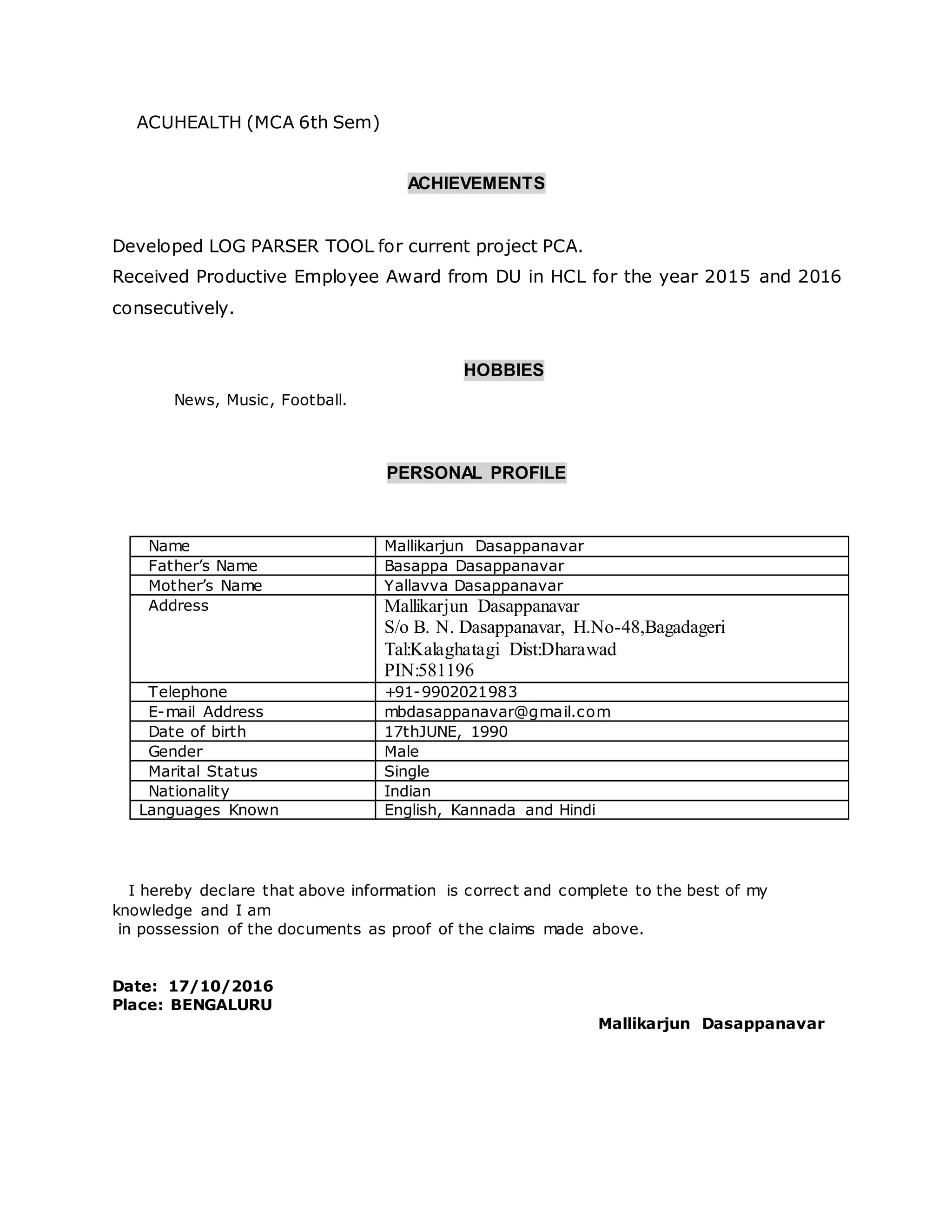 Mallikarjun_Resume | PDF