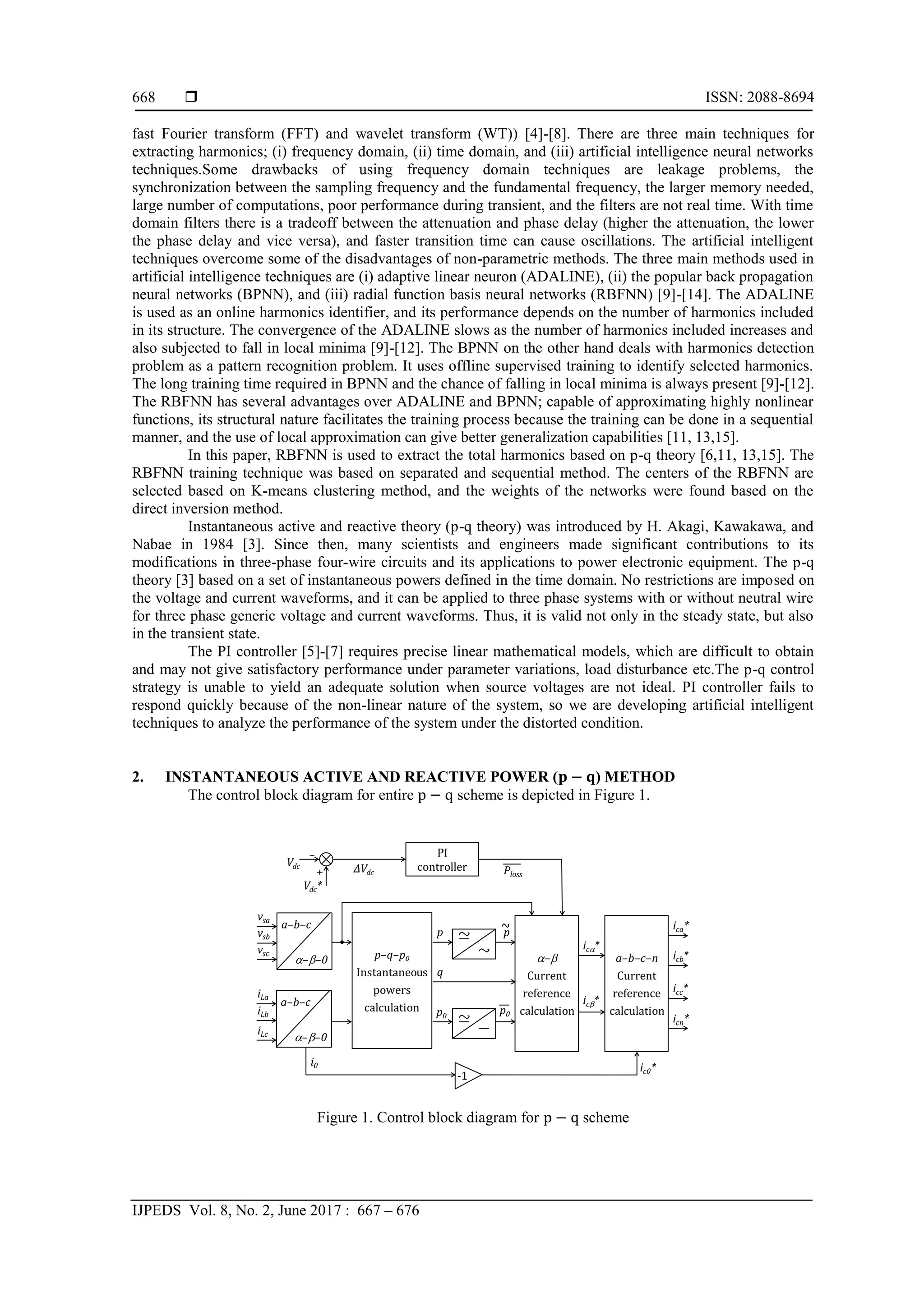 Shunt Active Filter Based on Radial Basis Function Neural Network and p-q Power Theory | PDF