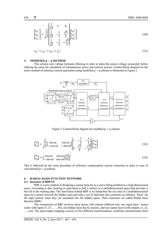 Shunt Active Filter Based on Radial Basis Function Neural Network and p-q Power Theory | PDF
