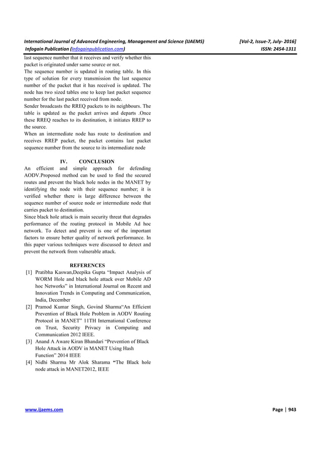 Disruption Of Black Hole Attacks In Manet Pdf Computer Networking Computing