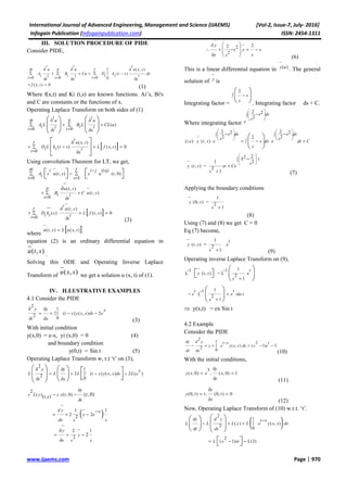 optimal solution method of integro-differential equaitions under laplace transform | PDF