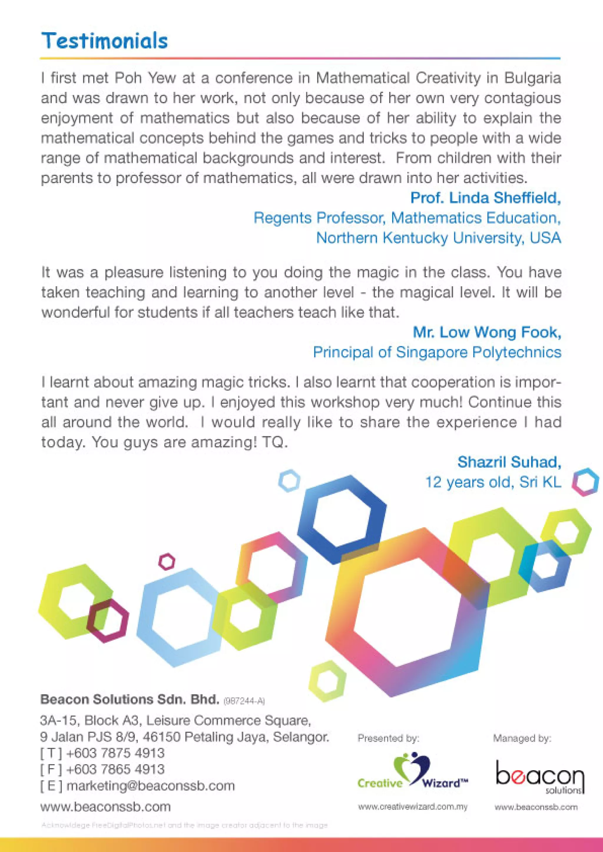 Creative Maths Workshop | PDF