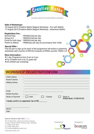 Creative Maths Workshop | PDF