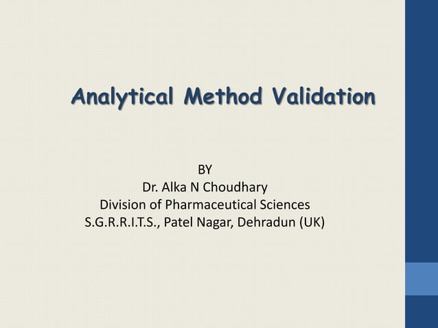 Analytical Development of methods in biologics | PPT