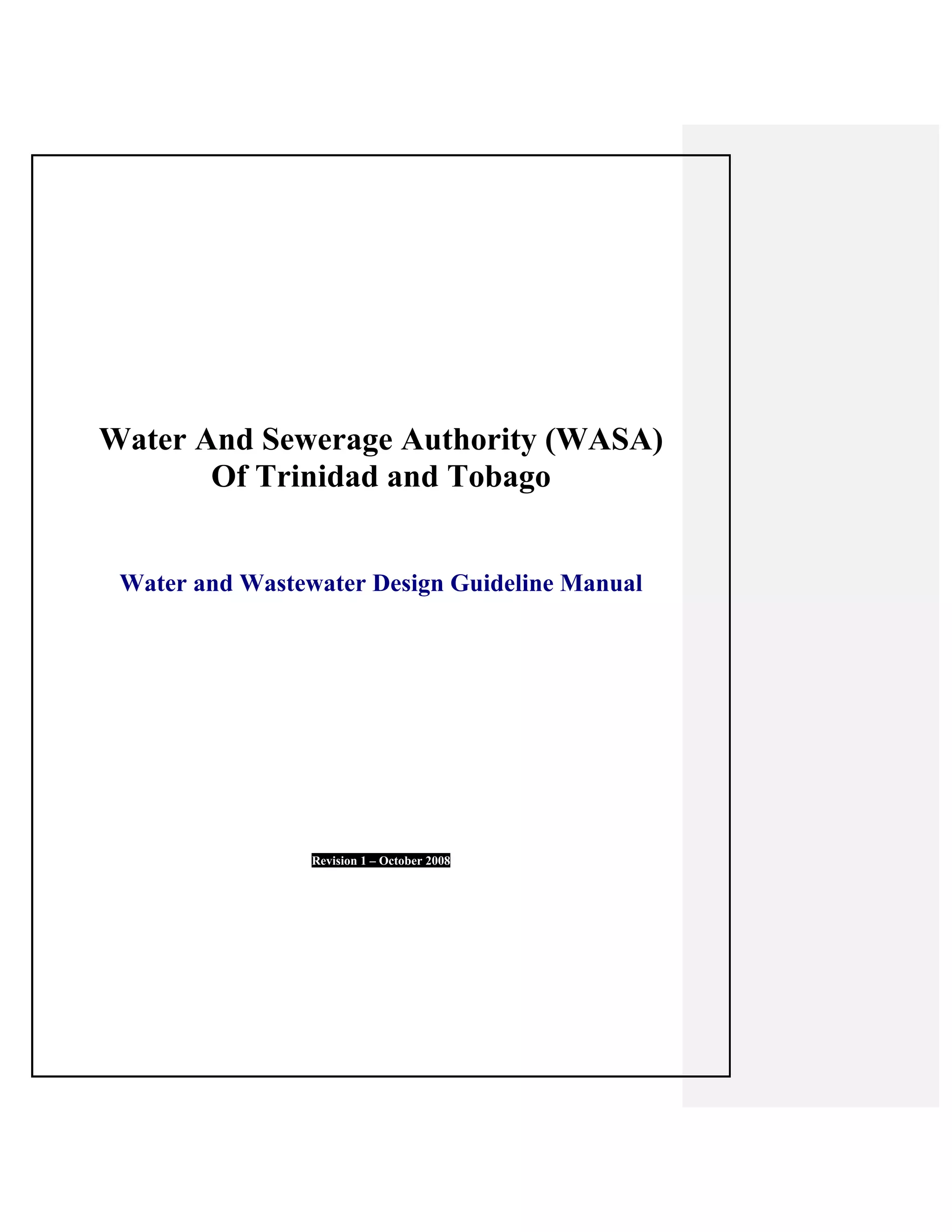 WASA Wastewater and Potable Water Design Requirements | PDF | Business ...