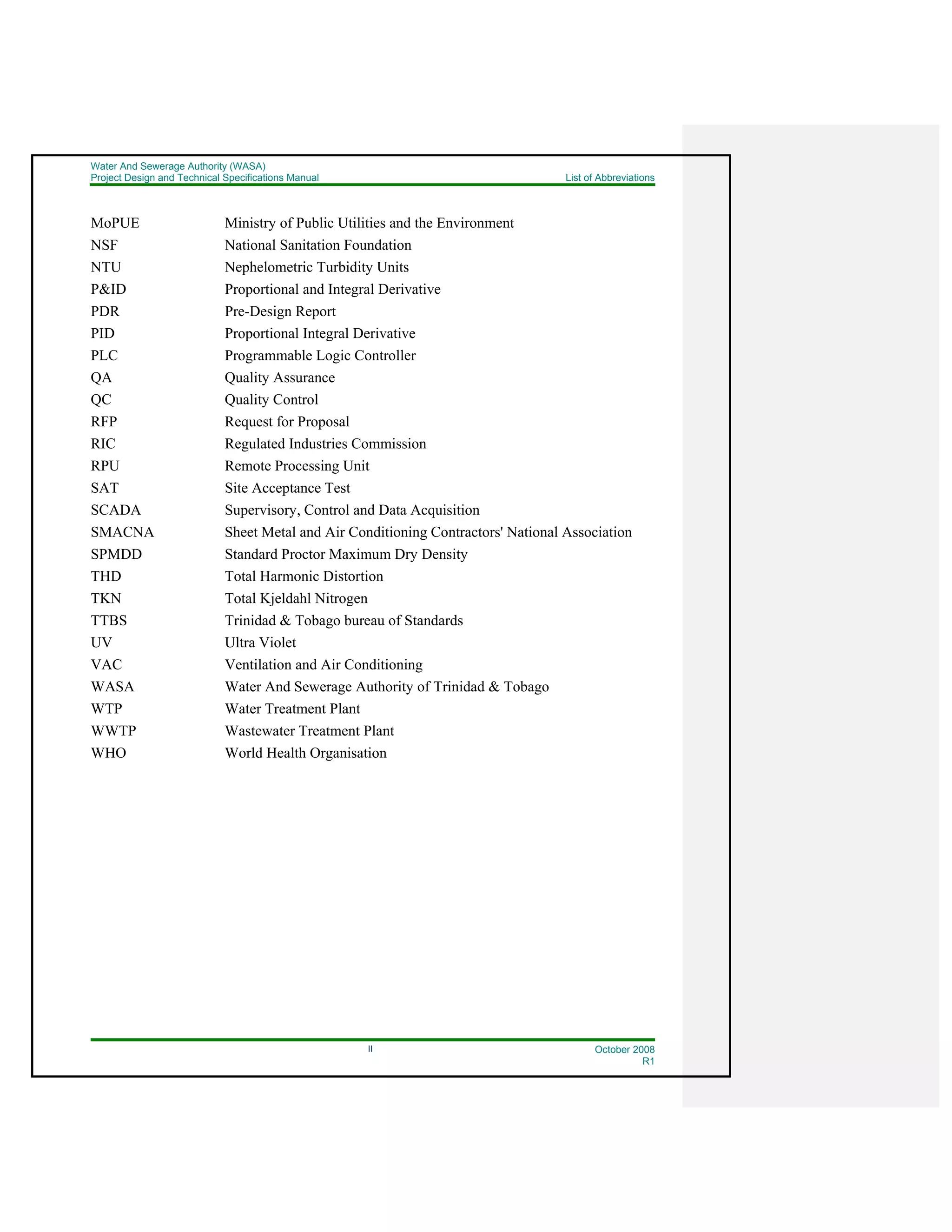 WASA Wastewater and Potable Water Design Requirements | PDF | Business ...