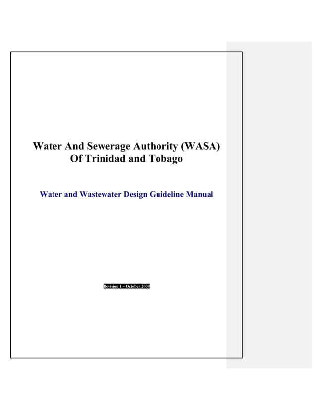 WASA Wastewater and Potable Water Design Requirements | PDF | Business ...