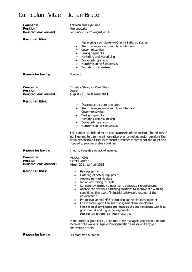 Johan Bruce cvnew | PDF