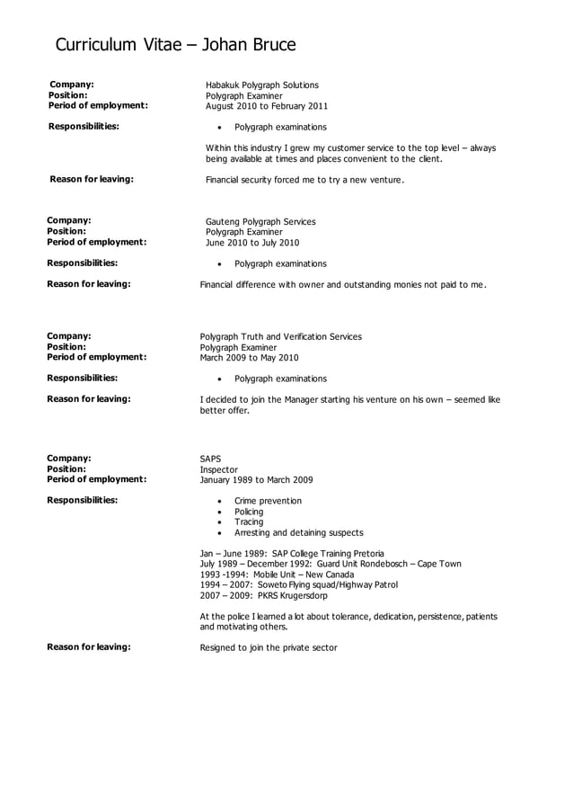 Johan Bruce cvnew | PDF