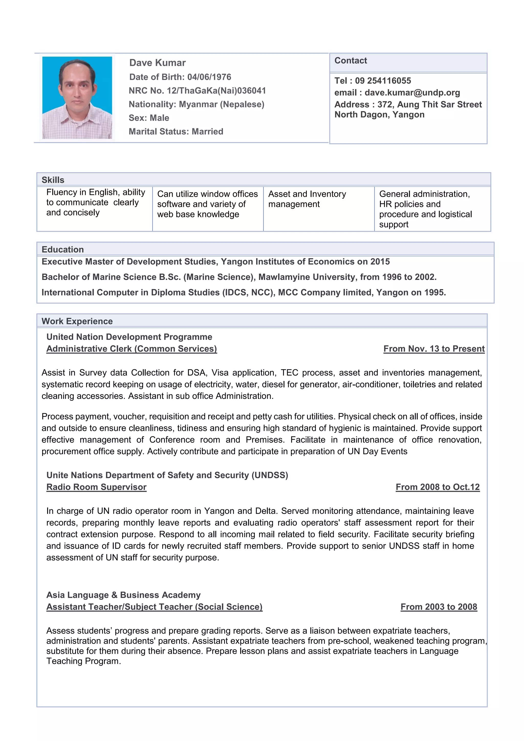 Dave Kumar's CV | PDF