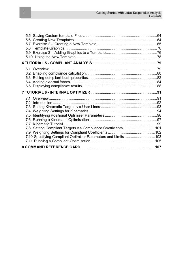 Getting Started With Lotus Suspension Analysis