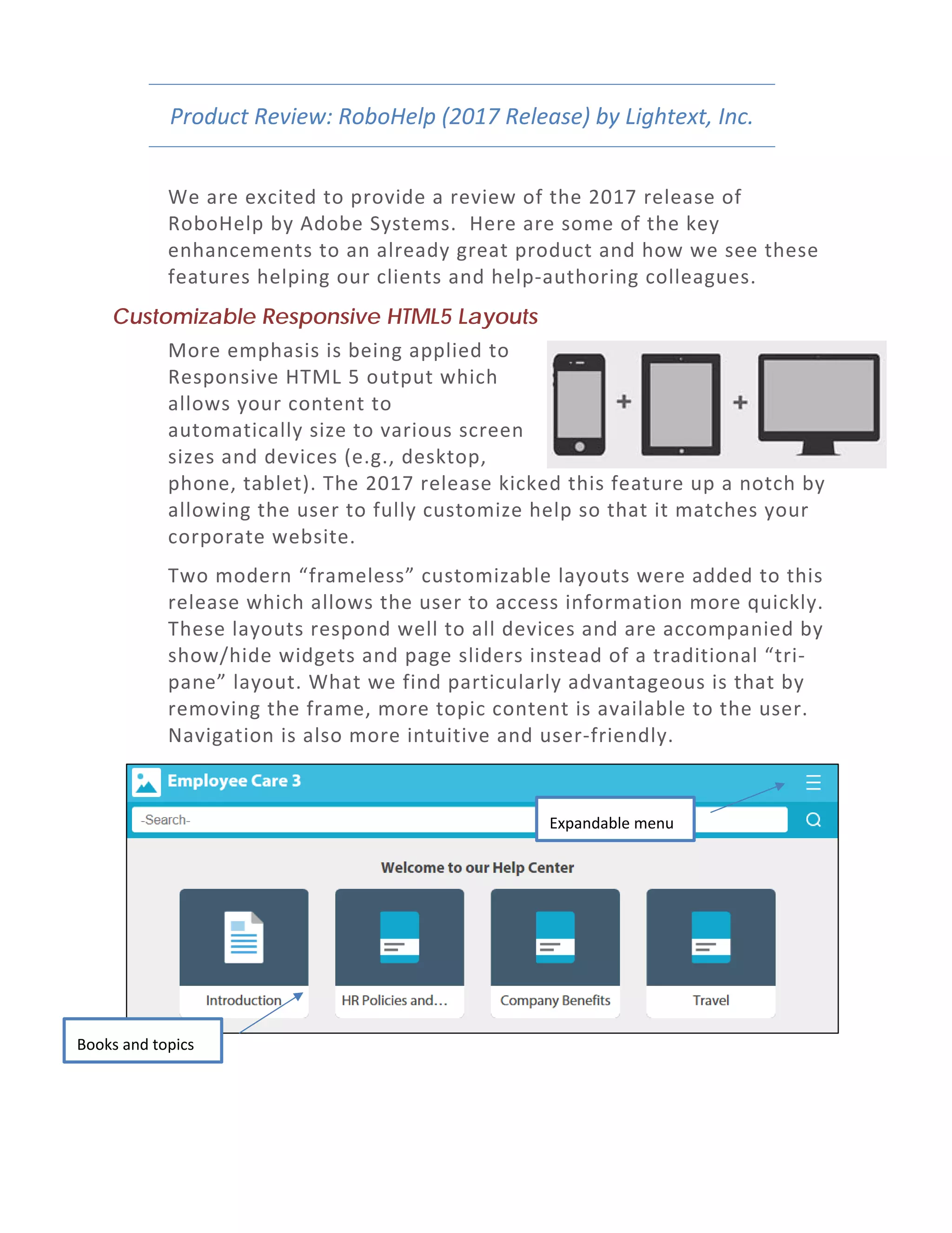Adobe Systems RoboHelp 2017 Release Product Review Lightext | PDF