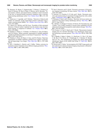 Stevens et al, Continuous monitoring of prostate position using ...