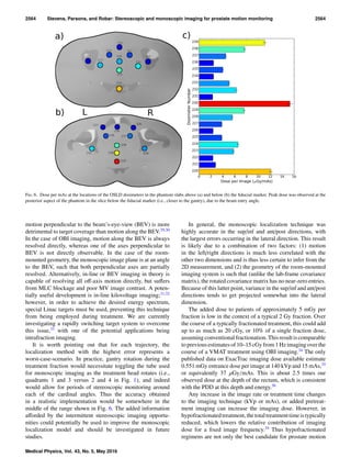 Stevens et al, Continuous monitoring of prostate position using stereoscopic and monoscopic kV ...