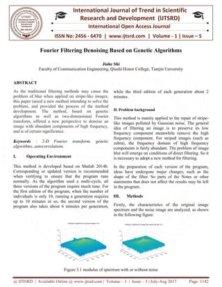 Fourier Filtering Denoising Based on Genetic Algorithms | PDF