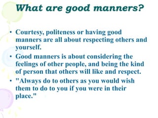 Good Manners at School | PPT