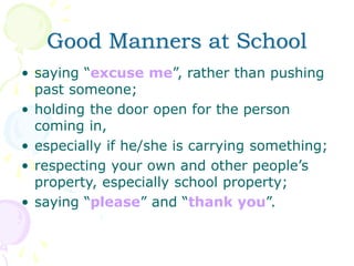 Good Manners at School | PPT