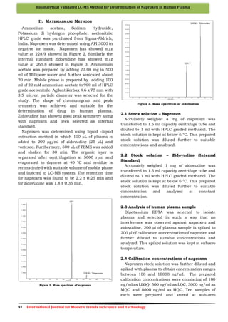 Bioanalytical Validated LC-MS Method for Determination of Naproxen in Human Plasma | PDF