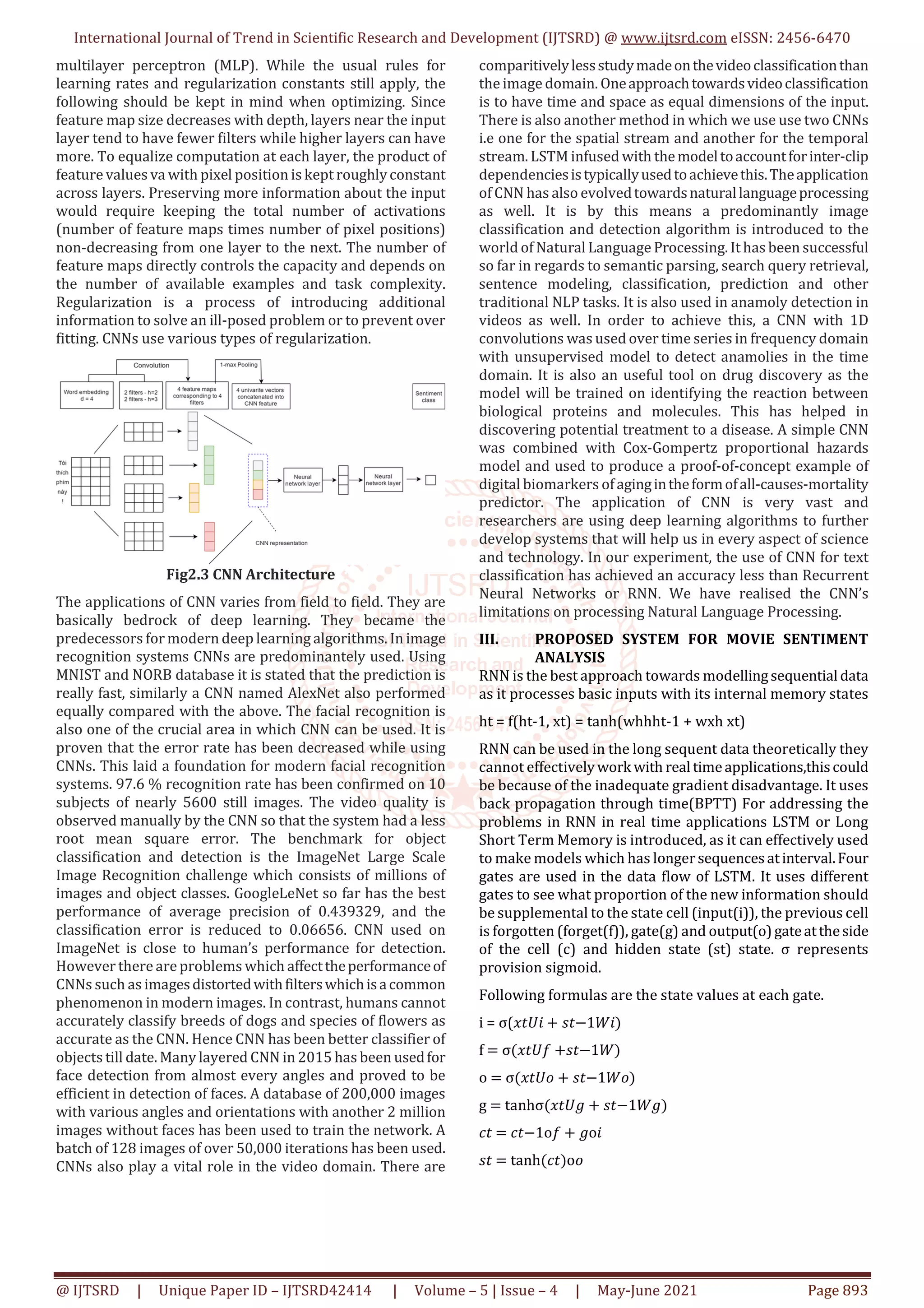 Movie Sentiment Analysis using Deep Learning RNN | PDF