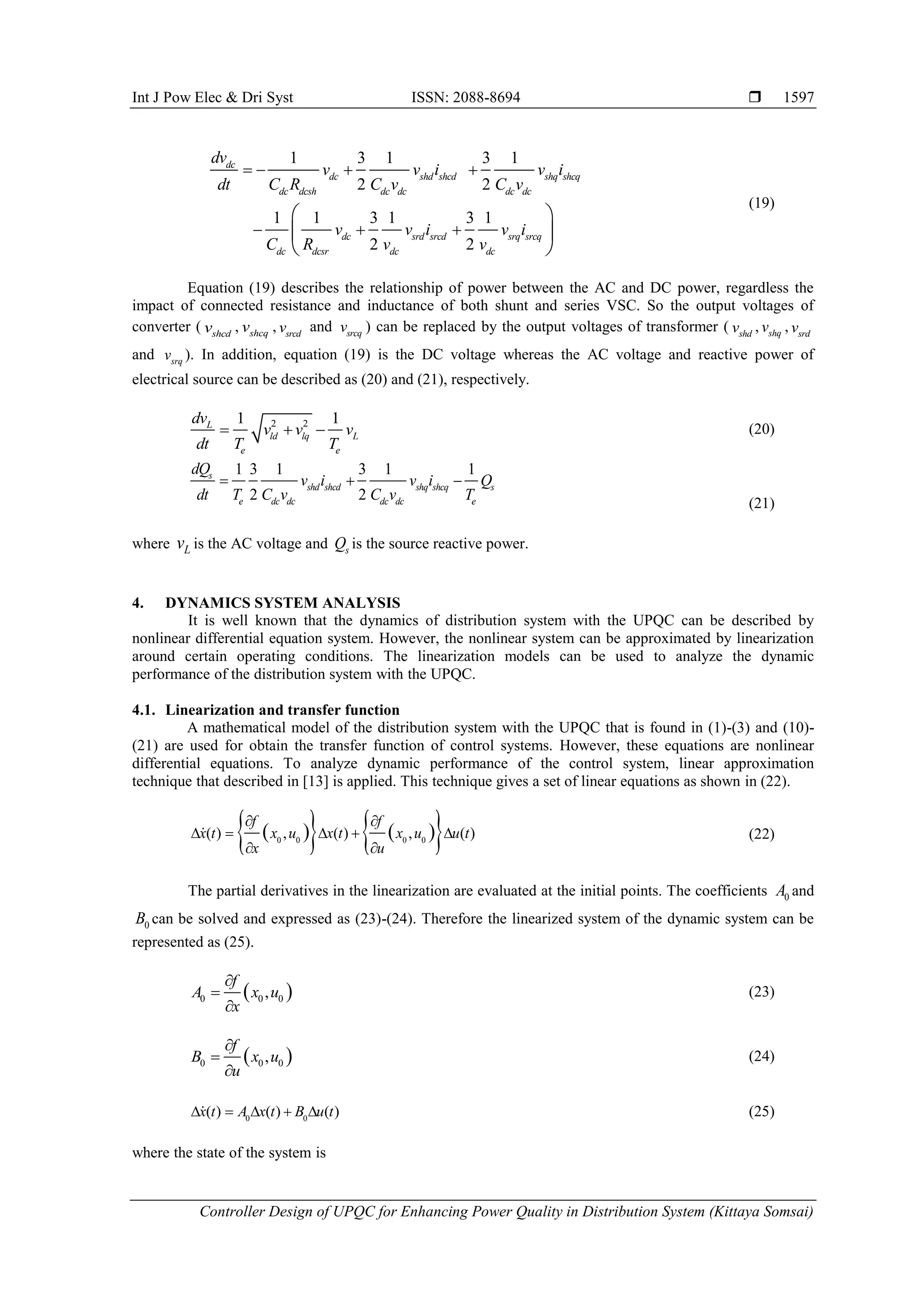 Controller Design of UPQC for Enhancing Power Quality in Distribution ...