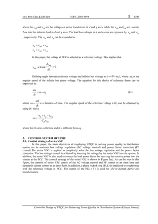 Controller Design of UPQC for Enhancing Power Quality in Distribution ...