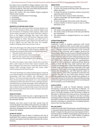 Student Preference and Perception towards Online Education in Hyderabad City | PDF