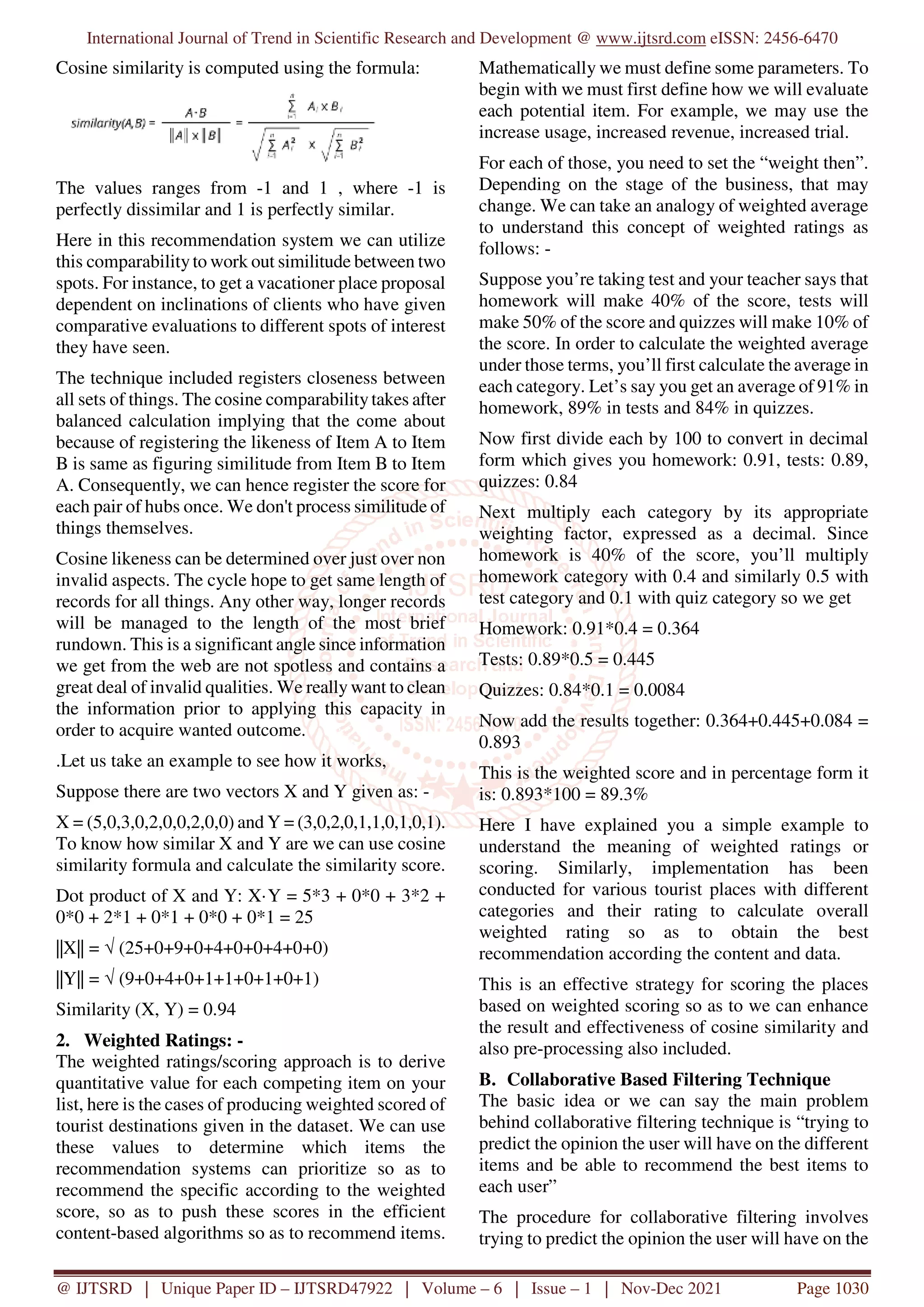 Study of Recommendation System Used In Tourism and Travel | PDF