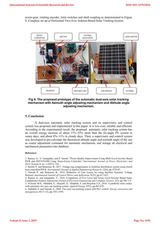 Design of Solar Power LED Lighting System using Horizontal Two-Axis Arduino Based Solar Tracking ...